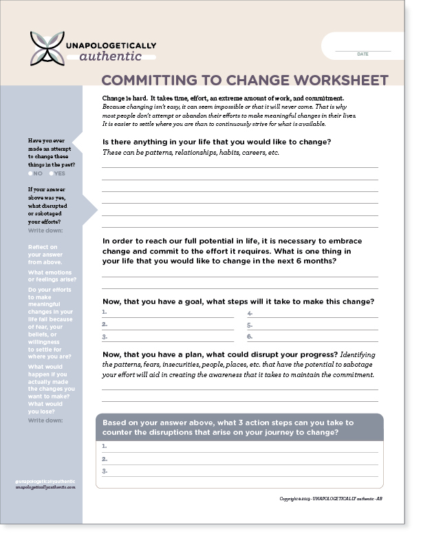Committing to Change - UNAPOLOGETICALLY authentic