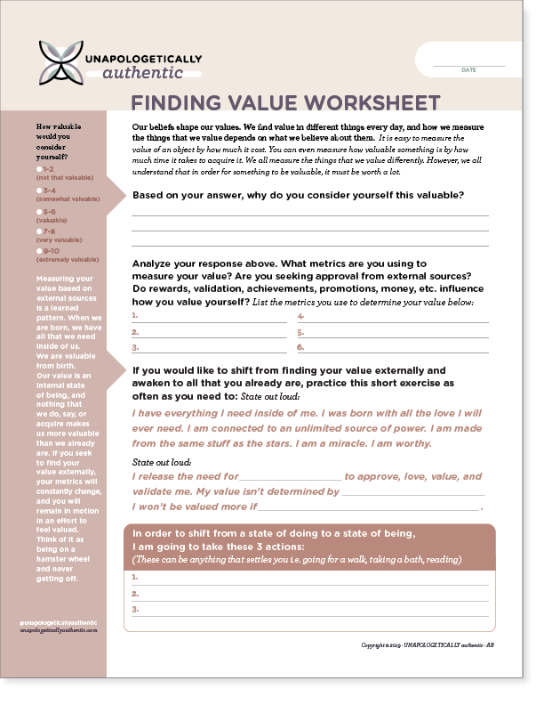 Finding Value - UNAPOLOGETICALLY authentic