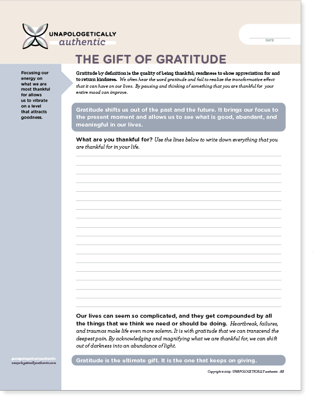 The Gift of Gratitude - UNAPOLOGETICALLY authentic